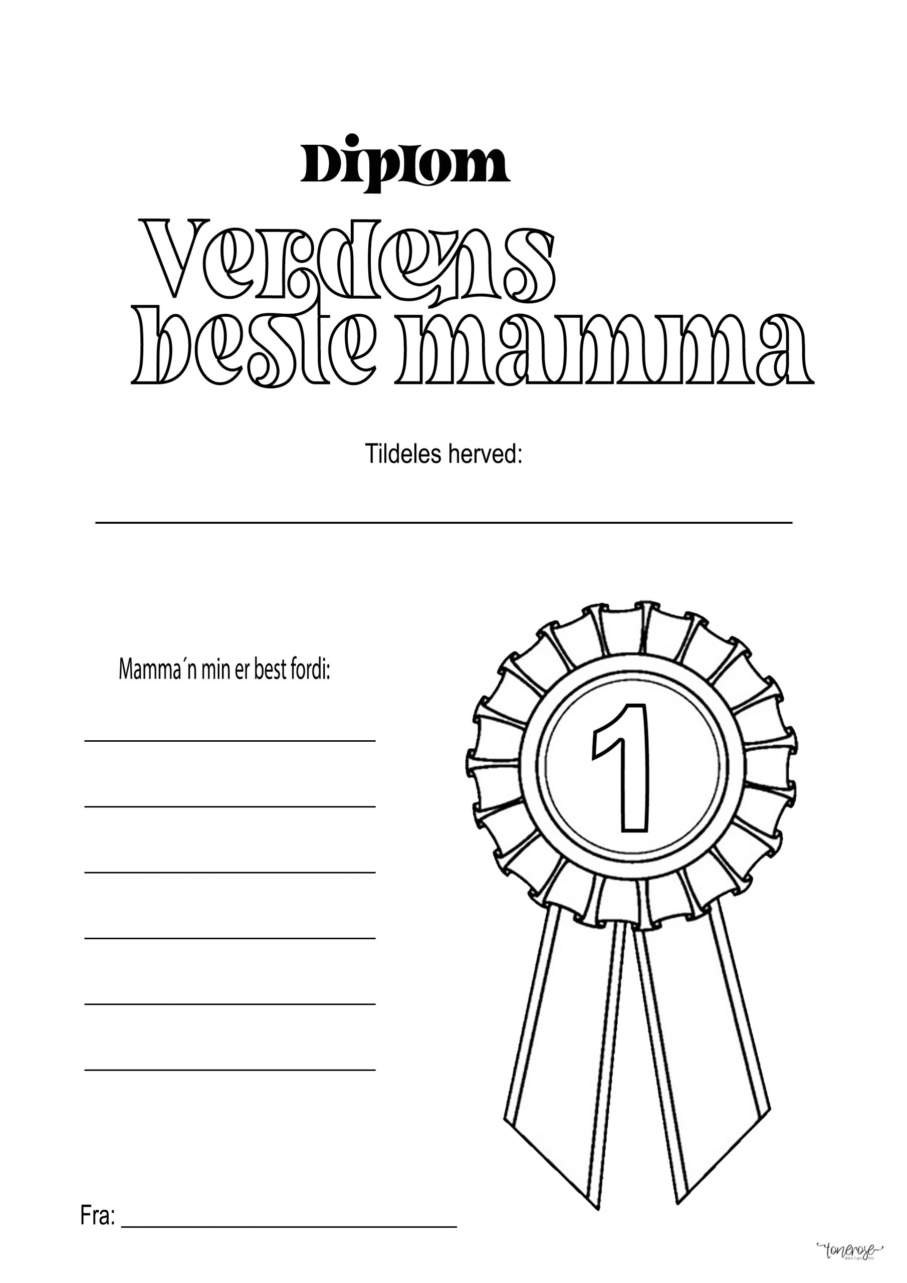 Gratis diplom // Julegavetips – ToneroseDesign